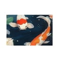 RKSupls Koi Fish Lotus Pond Linen Placemats 30x45cm Straight Edge Stain ...