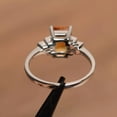 2Ct Emerald Cut Simulated Citrine Women Engagement Ring 14K White Gold ...