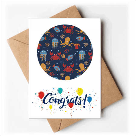 Deep Sea Cuttlefish Jellyfish Crab Wedding Cards Congratulations ...