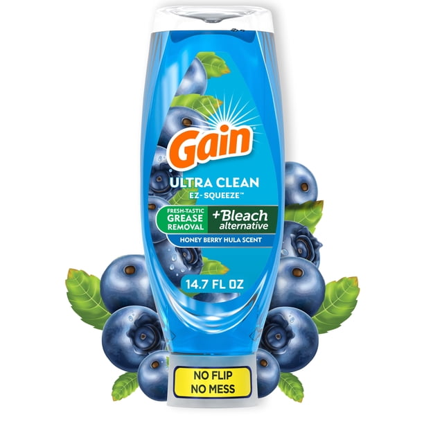 Gain EZ-Squeeze Dishwashing Liquid Dish Soap, Honeyberry Hula, 14.7 fl ...