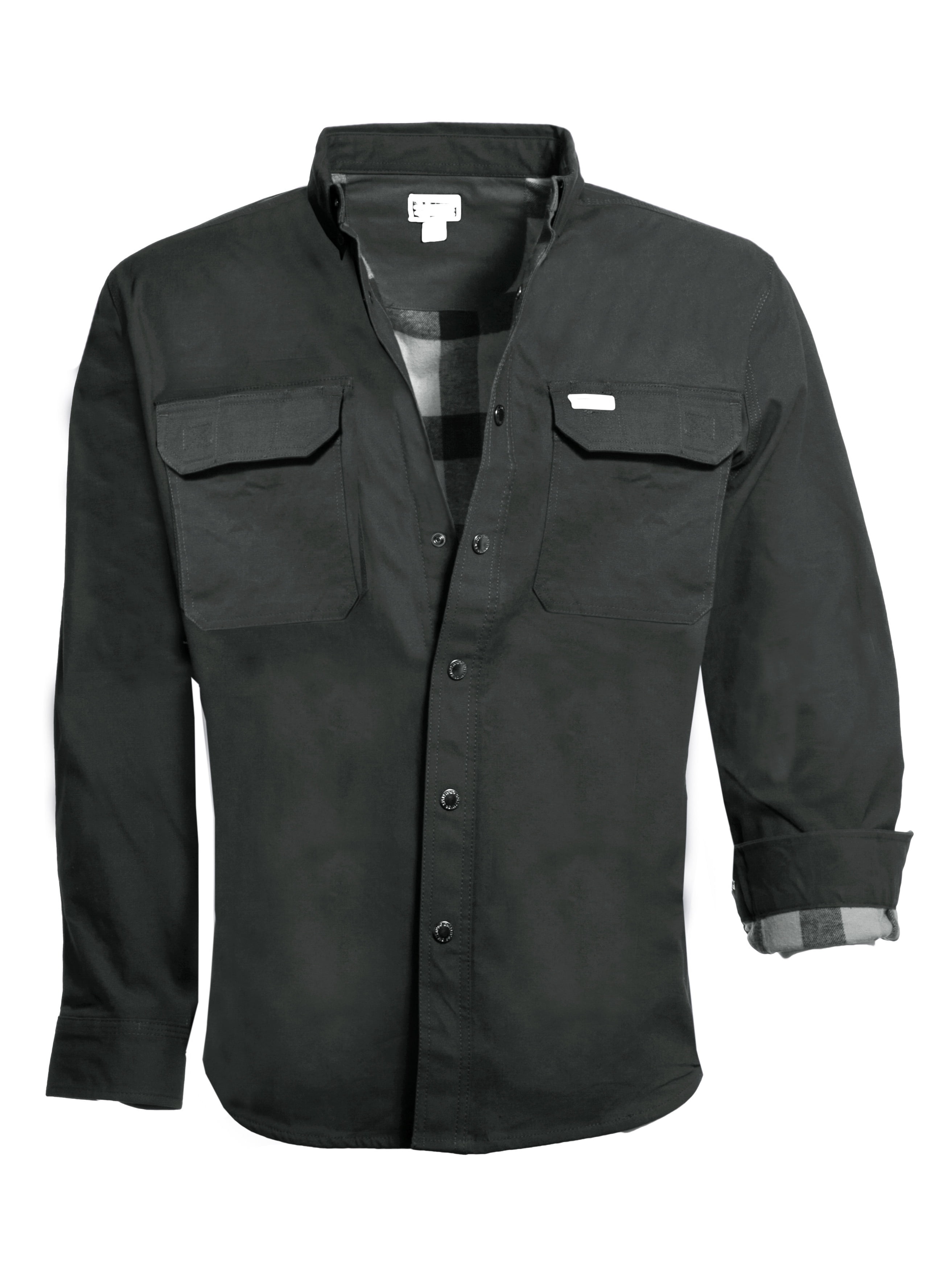 Men's Rugged Flannel Lined Canvas Work Shirt - Walmart.com