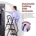 Juuar 5 Step Ladder Folding Step Stool with Convenient Handrails & Anti ...