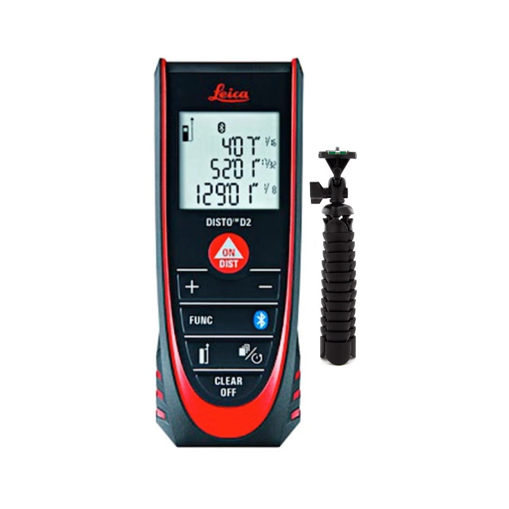 Leica Disto D2 with Bluetooth Laser Distance Meter with 10-Inch Spider ...
