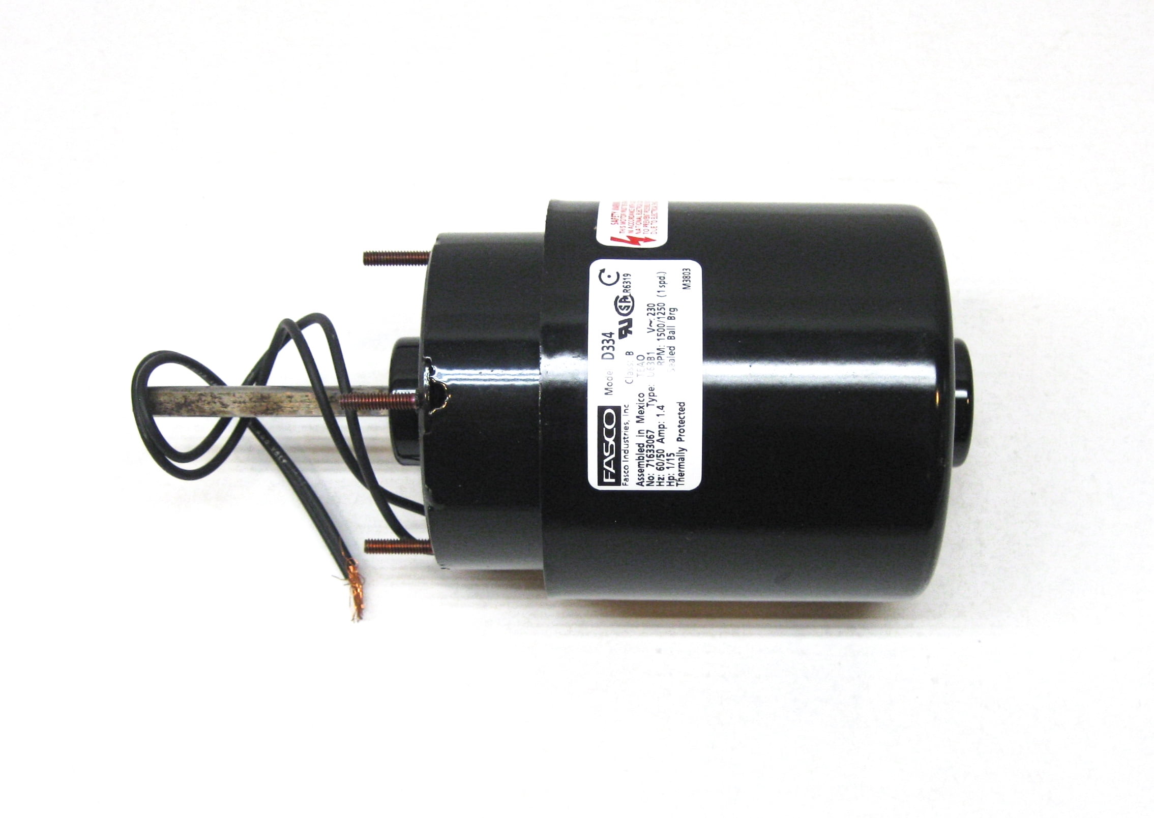 Fasco Fan Motor number D334 3.3" Diameter 230 Volts 1500 RPM - Walmart.com