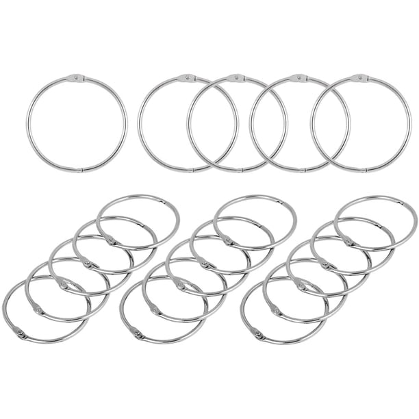 Metal Binder Rings Round Binding Rings Set in 20 Pieces, Book Loose ...