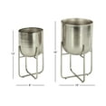 DecMode 16", 13"H Indoor Outdoor Silver Metal Planter with Removable ...