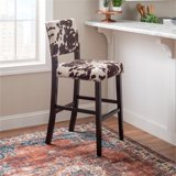 Home Square 2-Piece Furniture 30" Wood Cow Print Bar Stool Set in Brown ...