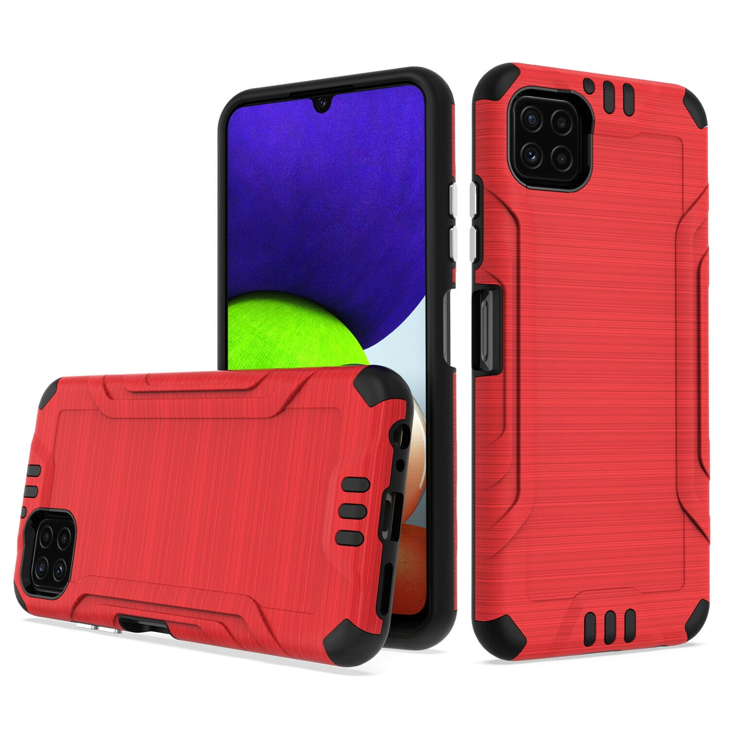 Kaleidio Case For Samsung Galaxy A22 5G, Boost Celero 5G [Combat Armor] Brushed Metallic Impact ...