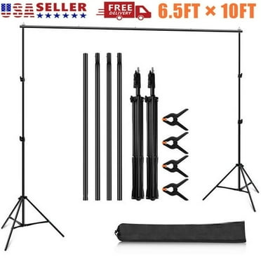 ShowMaven 6.5ft x 10ft Adjustable Photo Backdrop Stand with Extras ...