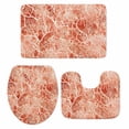 Coral Branches Bathroom Rugs Set Boho Abstract Rustic Veins Coral Red ...