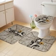 Brown Donkey Pig Cow Bathroom Rugs Set Retro Farmhouse Animal Yellow ...