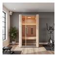 Yoga Sauna 2-Person Infrared Indoor Hemlock Wood Sauna with Removable ...
