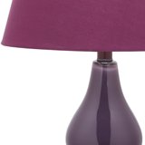 SAFAVIEH Cybil 26 in. Purple Glass Table Lamp with Purple Cotton Shade ...