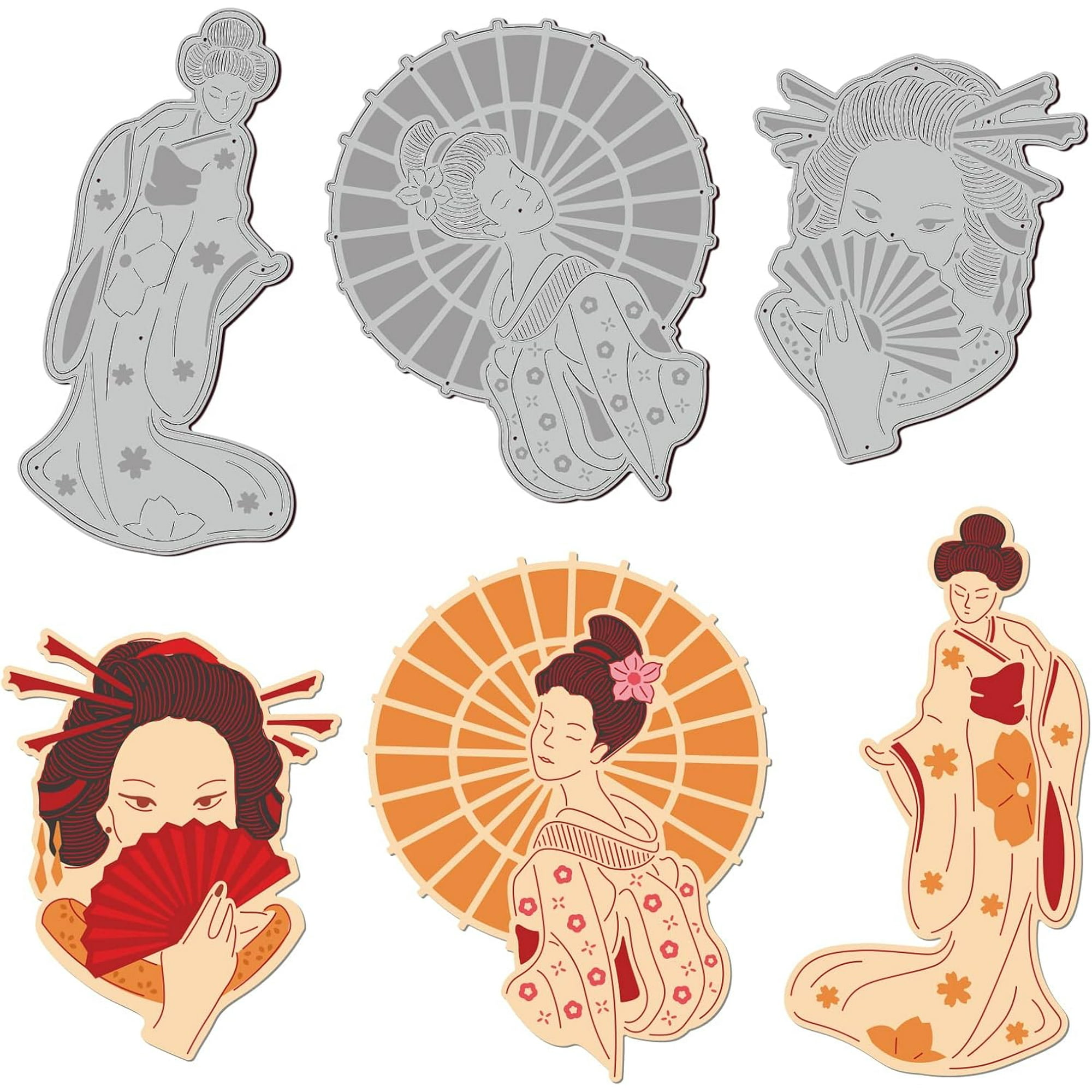 Click here for Nobrand 3pcs Japanese Geisha Cutting Dies Metal Pe... prices