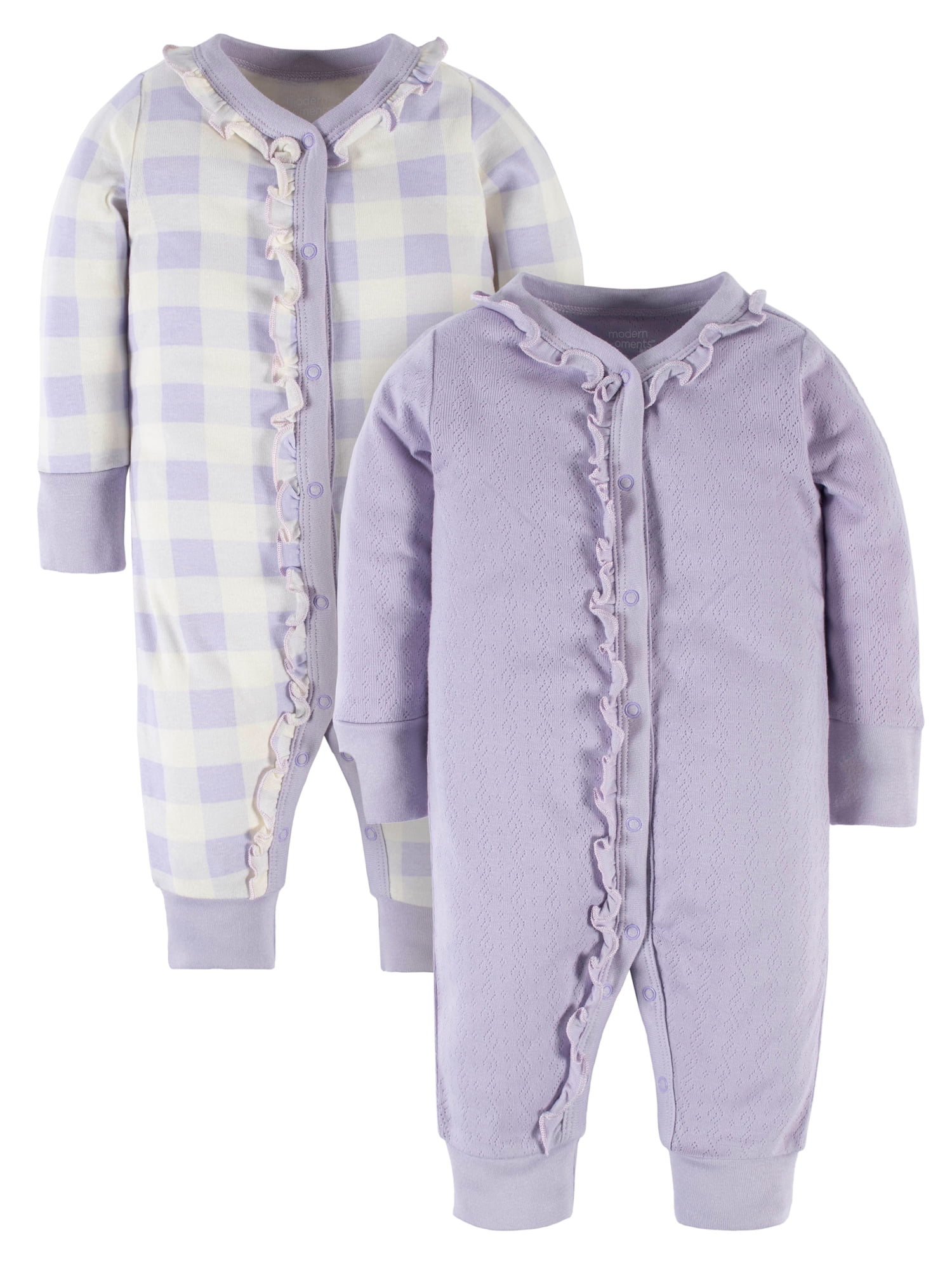 Modern Moments by Gerber Baby Girl Coveralls, 2-Pack, Sizes Newborn-24M ...