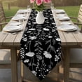 Black Wildflowers Table Runner Linen Burlap Table Runner 72 Inches Long ...