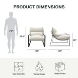 DHP Gatsby Upholstered Sling Accent Chair, Ivory Linen - Walmart.com