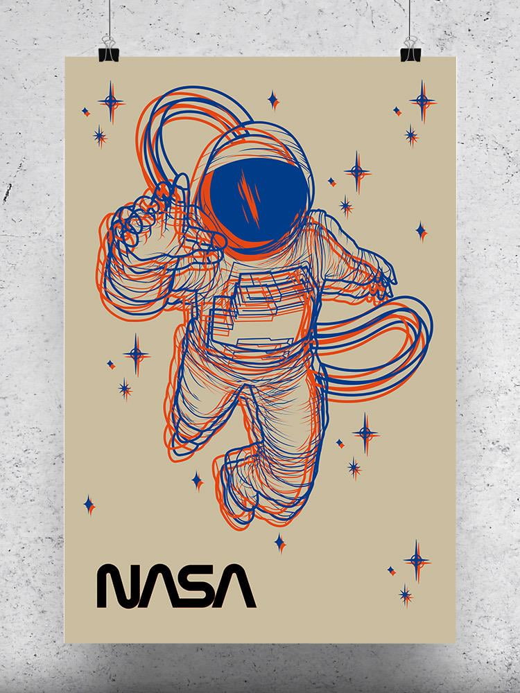 NASA Astronaut And Stars Poster - NASA Designs, - Walmart.com
