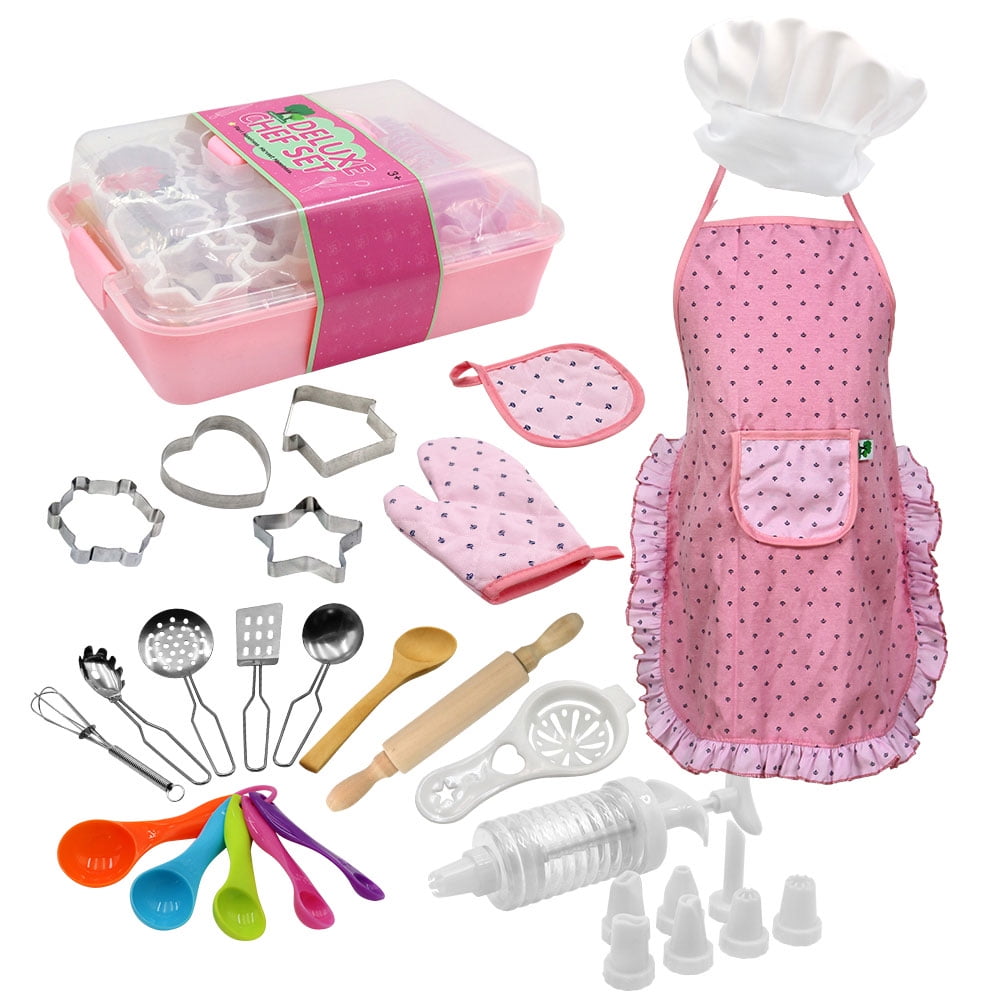 Kids Cooking and Baking Set Cook Role Play Costume Set Apron Chef Hat ...