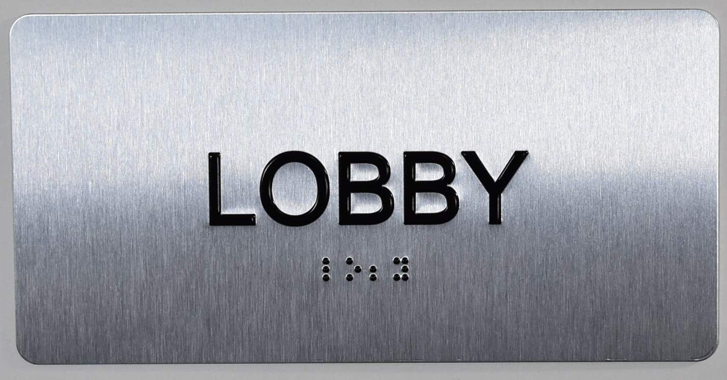 Lobby Floor Number Sign Silver-Tactile Touch Braille Sign (Aluminium ...