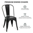 COMHOMA Stackable Metal Dining Chairs, Set of 4, Industrial Modern ...