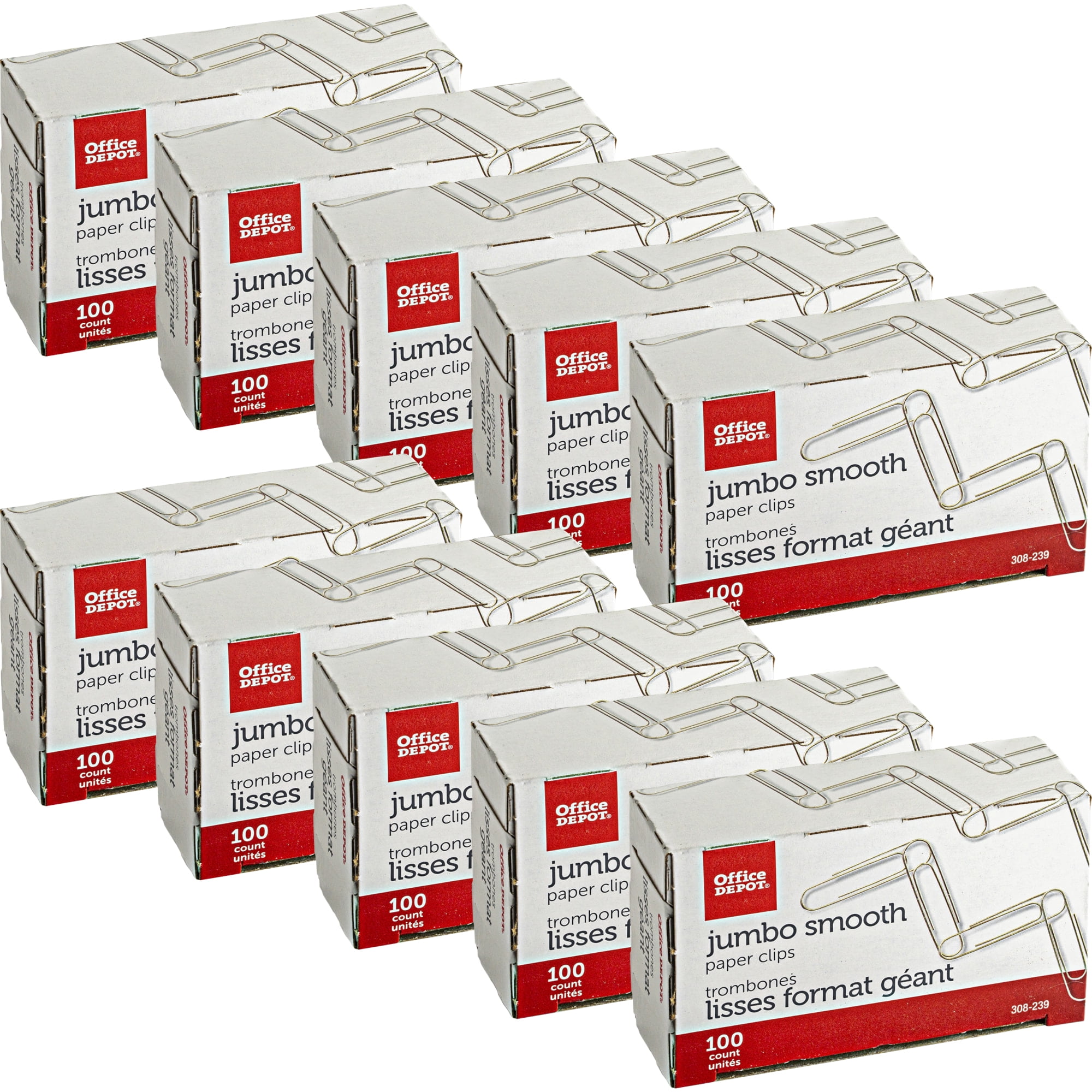 Office Depot® Brand Paper Clips, Jumbo, Silver, 100 Clips Per Box, Pack ...