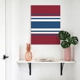 Blue Red Stripes Canvas Wall Art for Living Room, Retro Country White ...