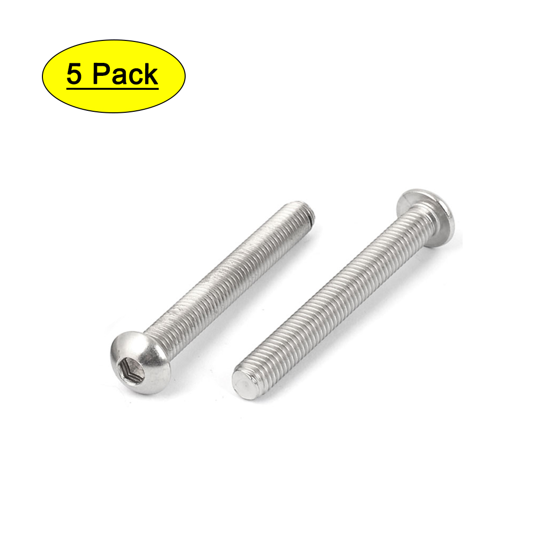 Uxcell M8 x 65mm Stainless Steel Button Head Socket Cap Screw (5-pack ...