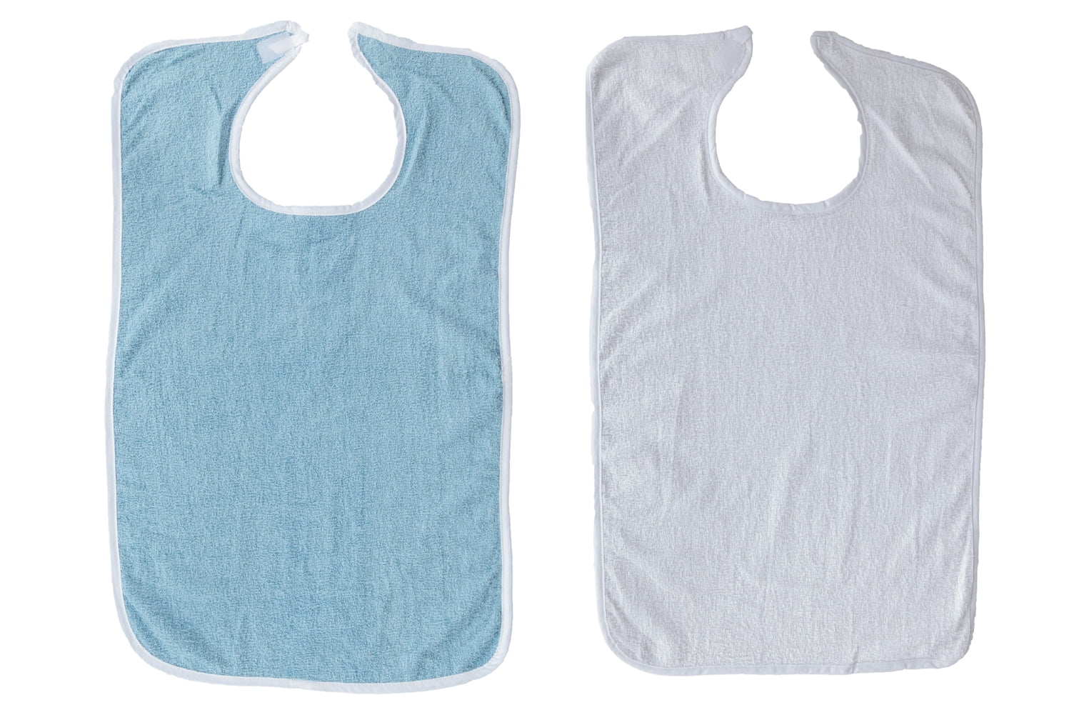 Pack of 3 Terry Adult Bib with Velcro Closure - 3 Pack (1-White, 2 ...