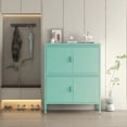Modern Metal Storage 4-Door Locker Cabinet, Free Standing Sideboard ...
