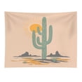 Chilfamy Cactus Desert Sun Minimalist Polyester Wall Tapestry Anti ...