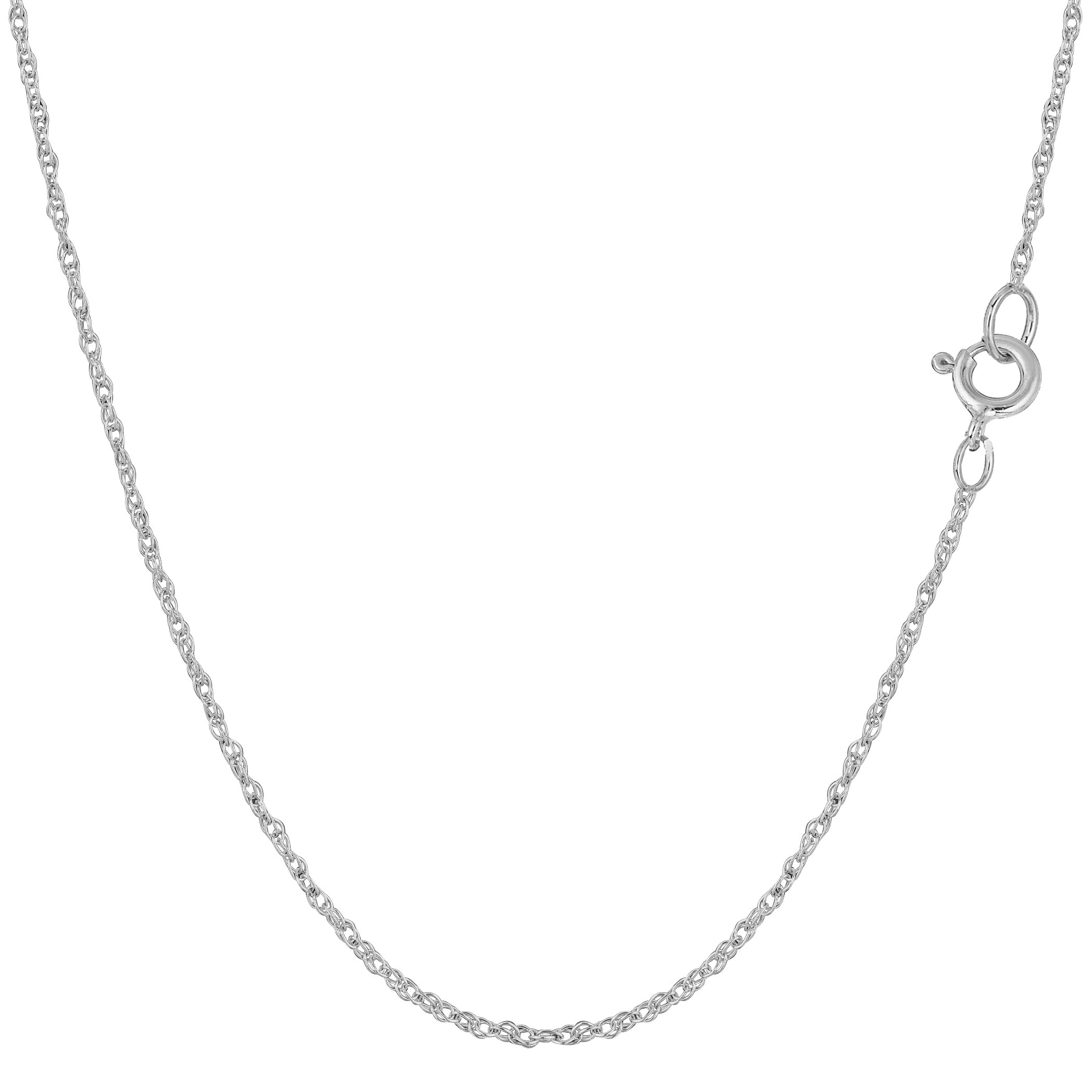 14k White Gold Rope Chain Necklace, 0.9mm, 20" - Walmart.com
