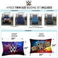 WWE Kids 4 Piece Blue Black Gray Reversible Comforter, Bed in a Bag ...