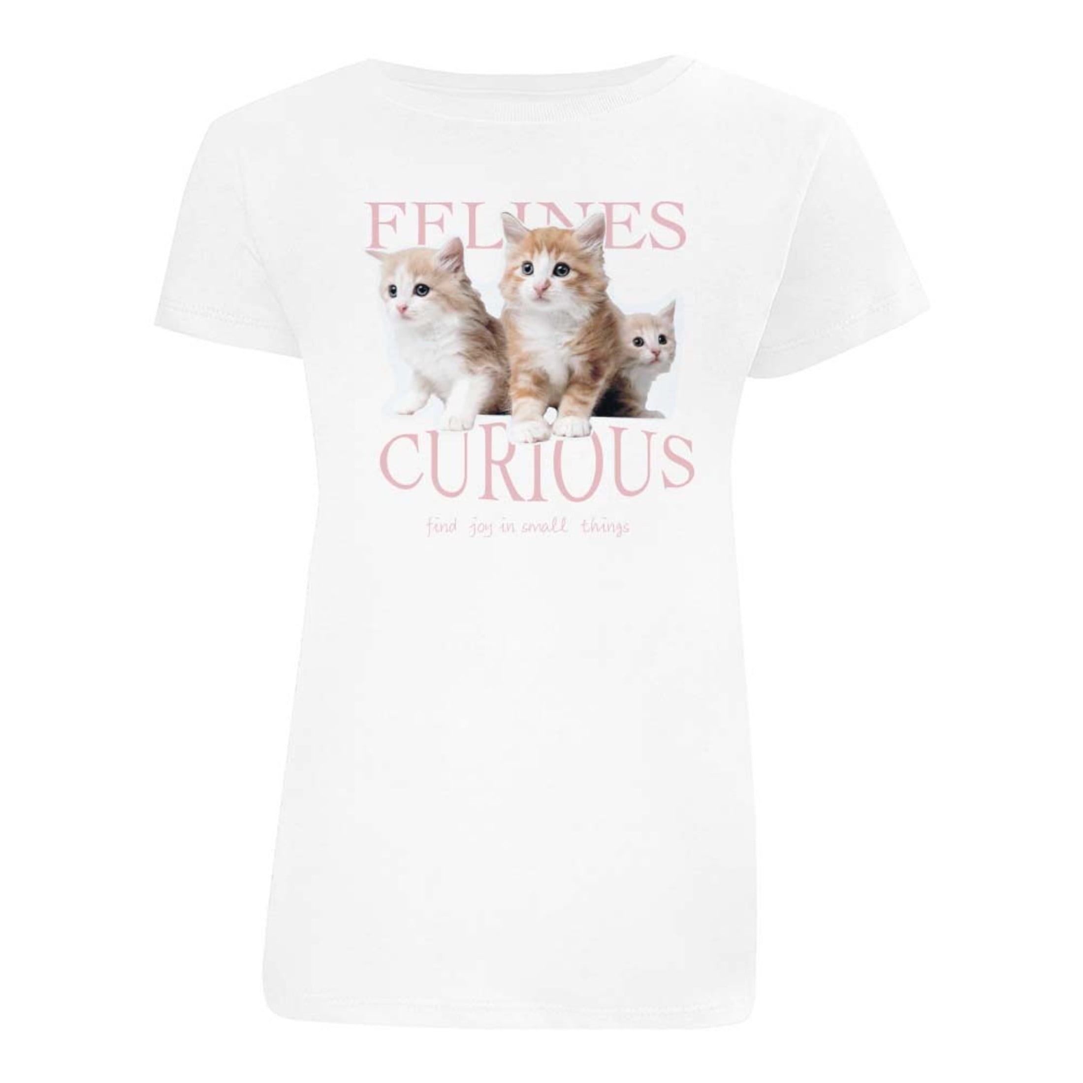 Playera George para Niña, con Estampados de Gatos y Frases Blanco Talla ...