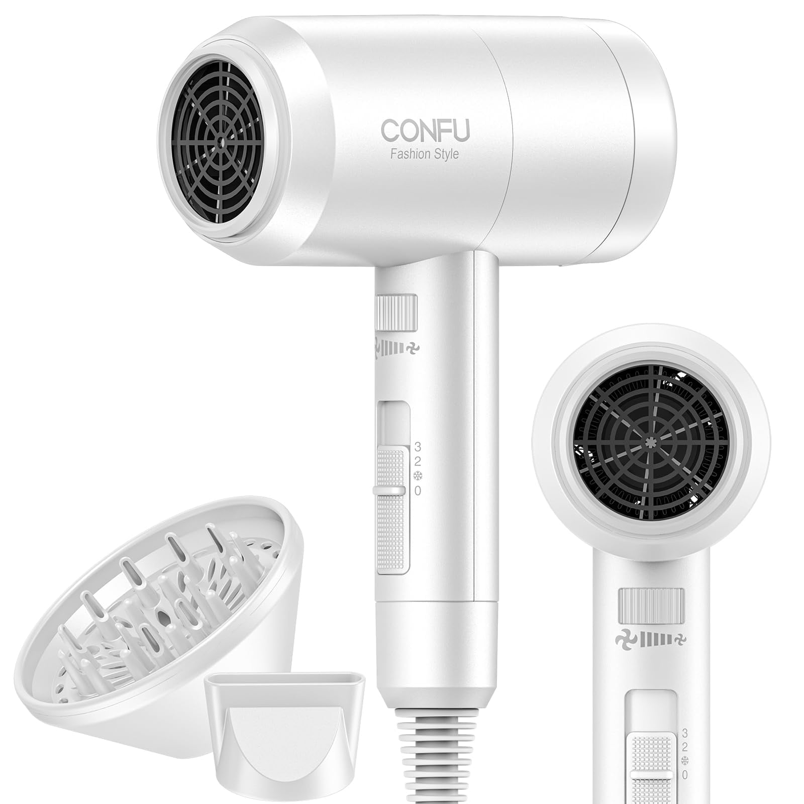 Secador de pelo CONFU 1600W con difusor para cabello rizado 21000PRM ...