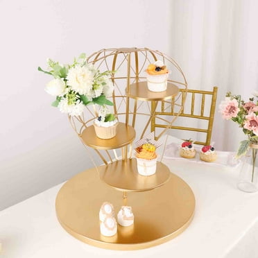 "Efavormart 21"" Gold Metal 3 Tier Cake Display Stand, Dessert and ...