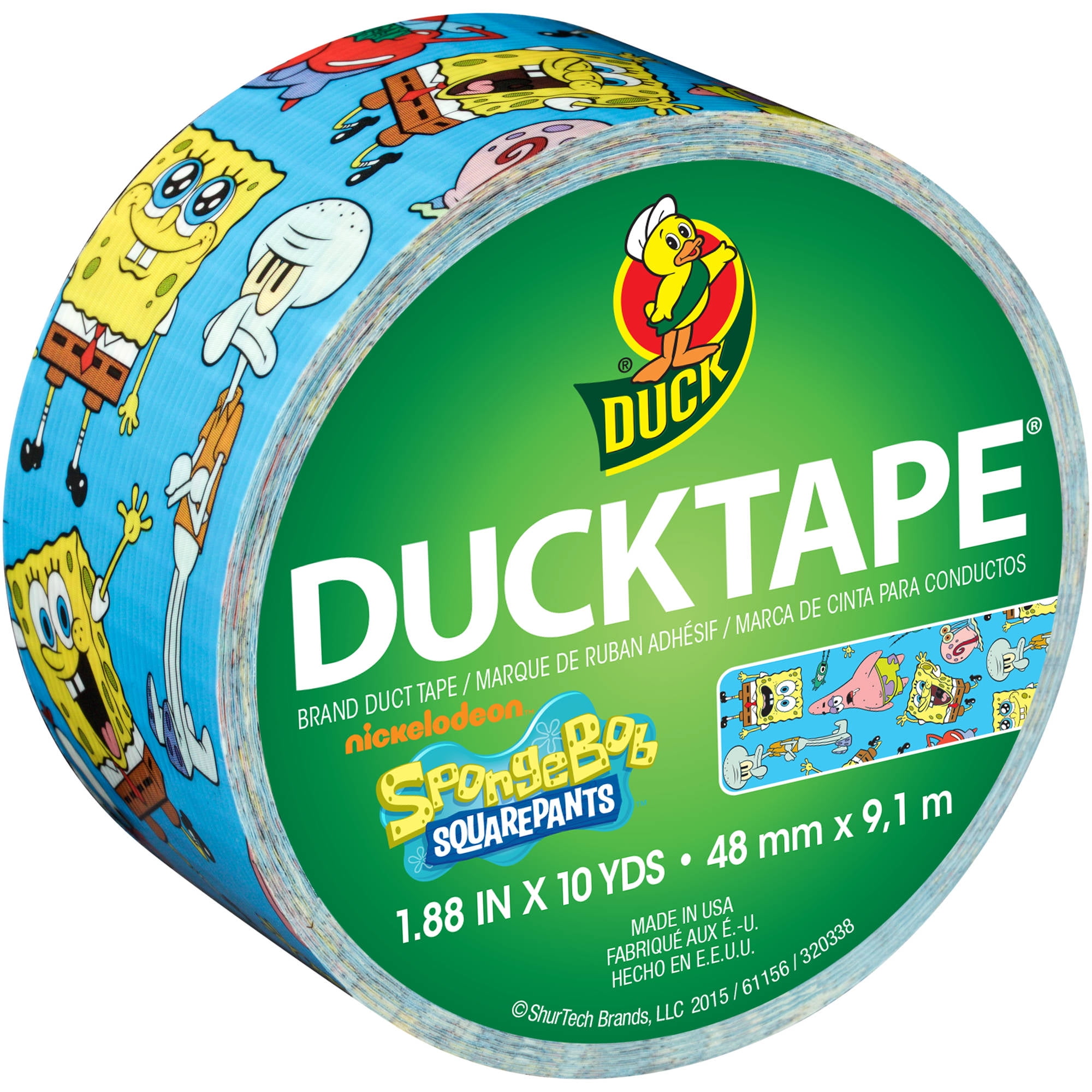 Duck Brand Duct Tape, 1.88" x 10 Yards, SpongeBob SquarePants Duct Tape ...