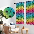 Animal Paw Prints Rainbow Pattern Blackout Curtains,Triple Weaved ...