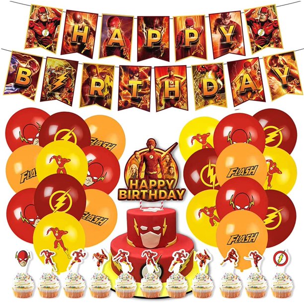 The Flash Birthday Party Supplies Decoration Include Colorful Banner ...