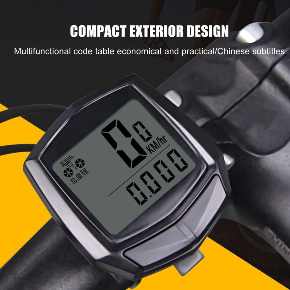 Compact Wired Bike Computer with Odometer and Speedometer Function for Road Bike Spinning Bike ...