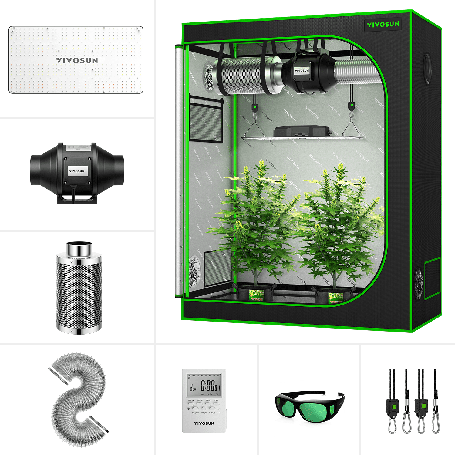 VIVOSUN GIY 4 x 2 ft. Basic Grow Kit with VS2000 LED Grow Light, 48" x 24" x 60" - Walmart.com