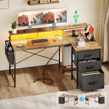 PAKASEPT Corner Desk - Multi Desktop PC Station with Shelves, Keyboard ...