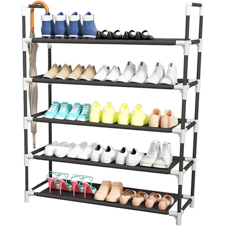 5-Tier Shoe Rack Organization, Large Storage of 25 Pairs, with Handles ...
