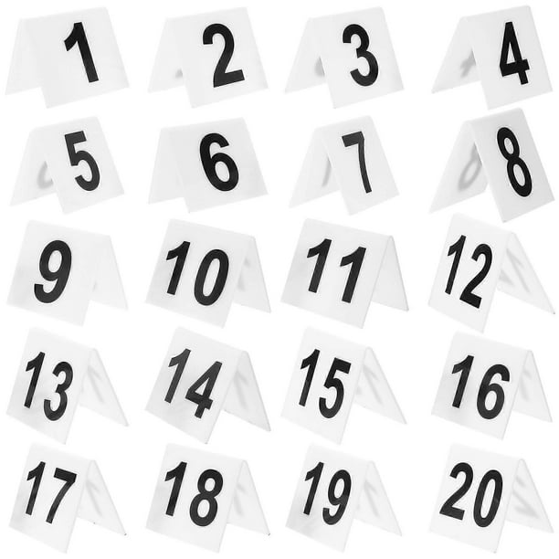 20 marcadores de números acrílicos reutilizables del 1 al 20 ...