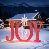 Starfree 49-Inch Outdoor Nativity Decoration Lighted JOY Sign with ...