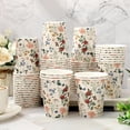 100 pieces of vintage floral paper cups, 9 ounces, disposable cups ...