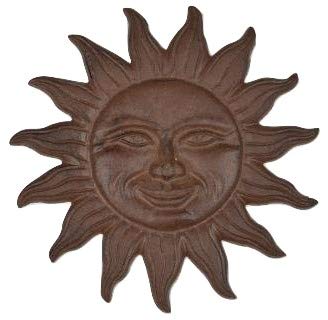 Decorative Cast Iron Sun Face Yard Garden Stepping Stone 11.375 Wide ...