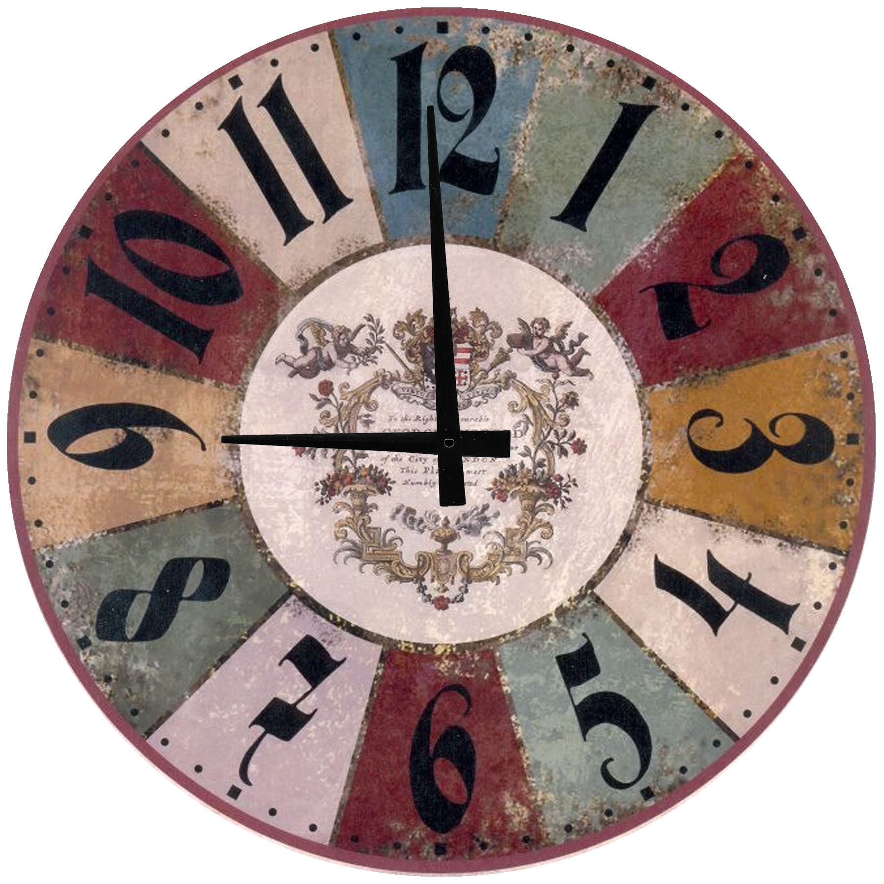 Large Wood Wall Clock 24 Inch Round George Thorold Royal Rustic Clock ...