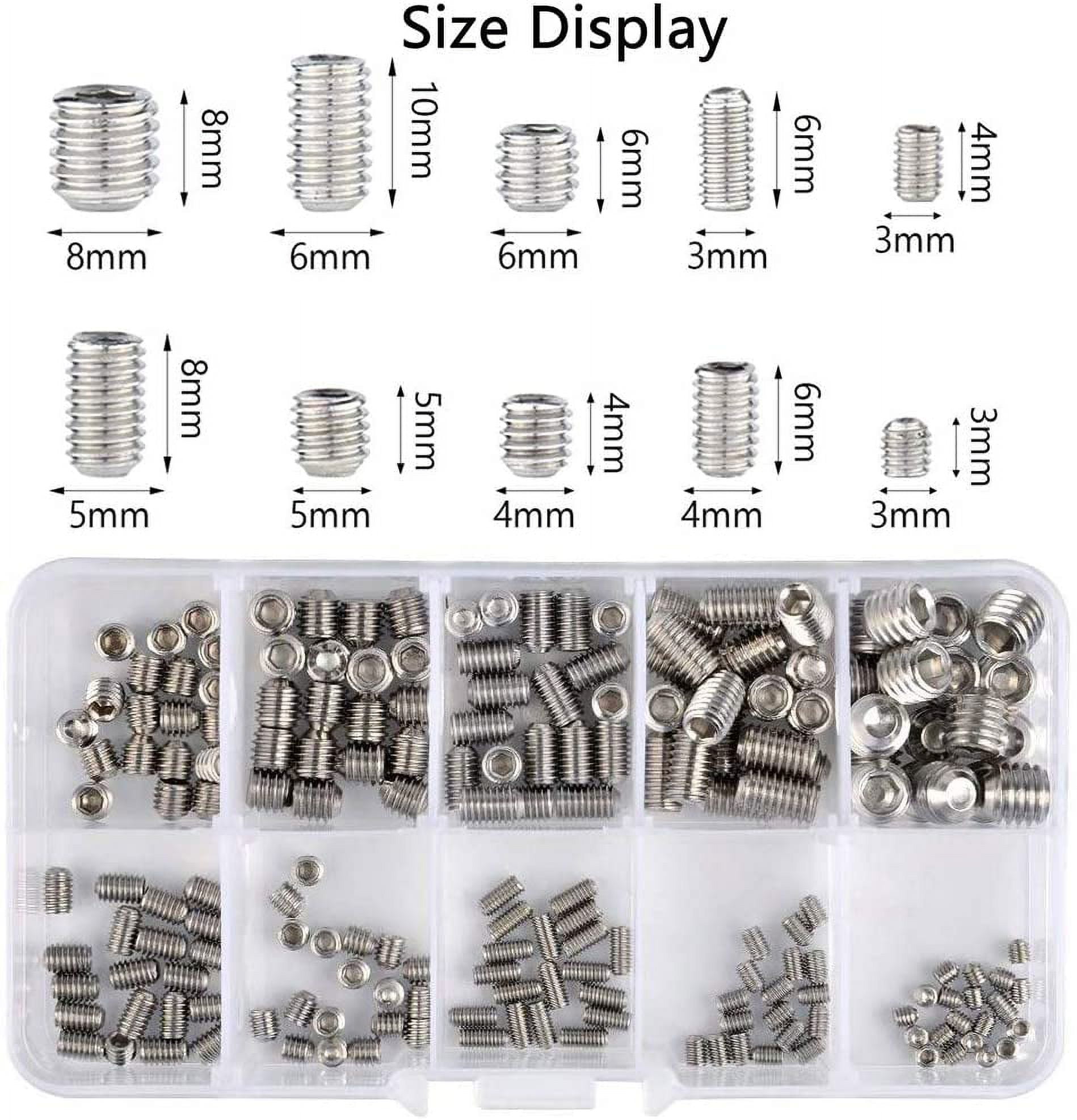 Juego de tornillos de cabeza hexagonal surtidos de 200 piezas - Cabeza plana, kit surtido de ...
