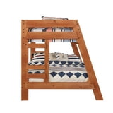 Wrangle Hill Twin over Full Bunk Bed with Built-in Ladder Amber Wash ...